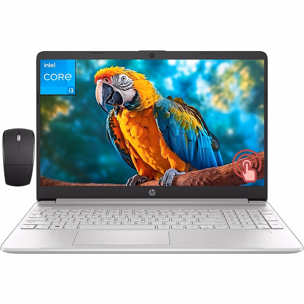 HP Laptop, 15.6" Touchscreen Laptop, 12th Gen Intel i3-1215U, 64GB RAM, 1TB SSD, Micro-Edge, Anti-Glare, Bluetooth, Wi-Fi, HDMI, Thin & Light, Win 11 H, with Mouse
