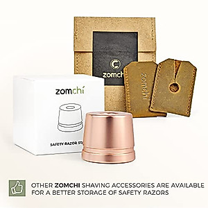 ZOMCHI Safety Razor Stand, Aluminum Alloy Men's Shaving Stand for Bathroom Countertops, Suitable Razors, Hole Diameter 0.425'',Rose Gold