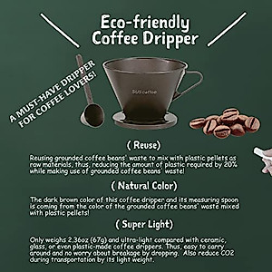 Terra Distribution Pour Over Coffee Dripper [ Designed in Japan ] Eco-friendly Coffee Dripper Reusing Coffee Beans' Waste as Raw Material (Coffee Maker)