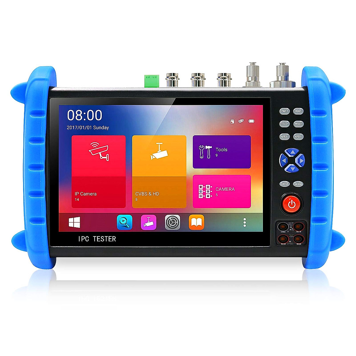 Rsrteng CCTV Camera Tester, IPCXS-ACHIMNORTUV Full Features 7-inch IPS Touch Screen Monitor CCTV Tester with HD-TVI HD-CVI AHD SDI IP Camera Support DMM TDR Features POE WiFi 4K HDMI