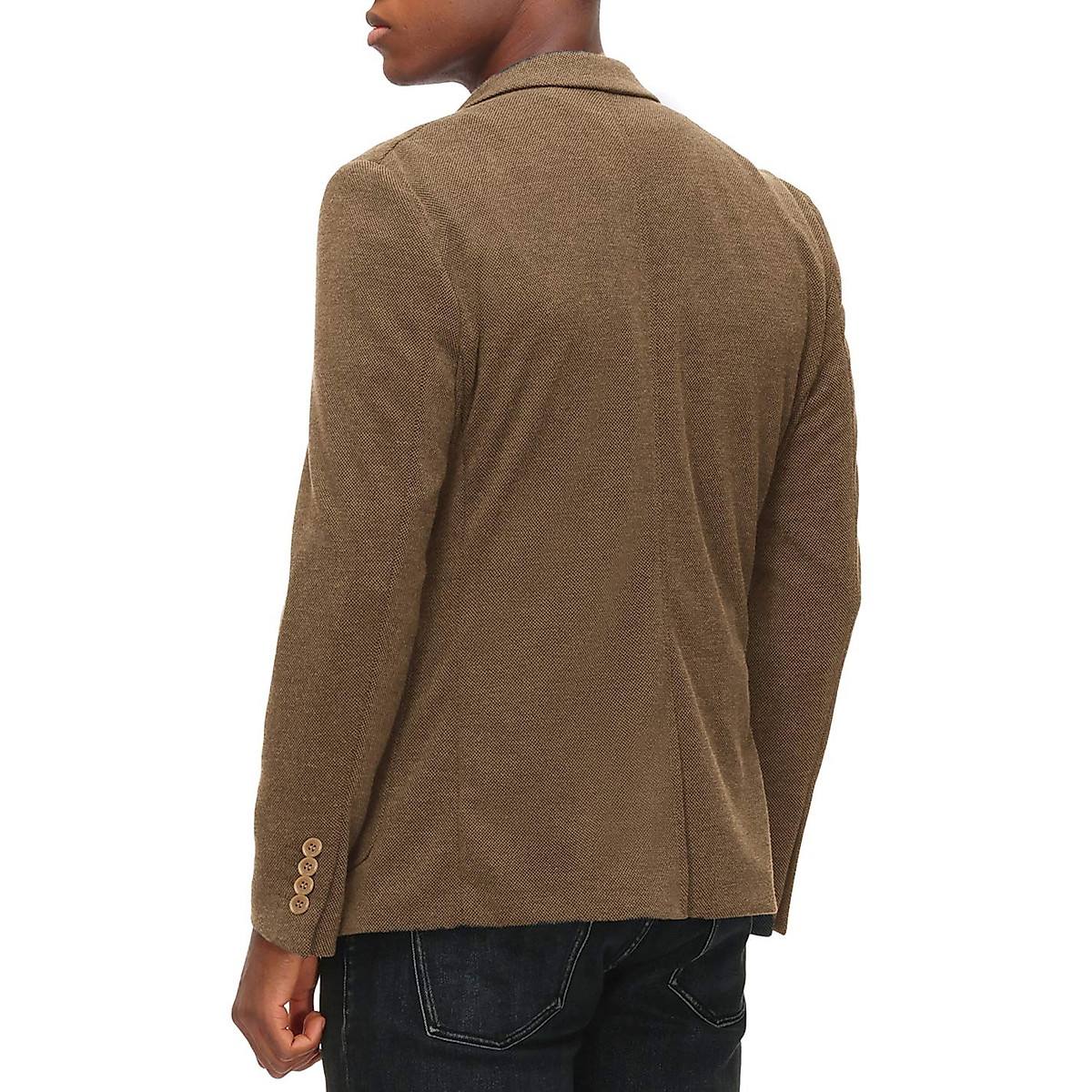 PJ PAUL JONES Casual Blazer Jackets for Men Two Button Lightweight Knit Sport Coat Men Brown L