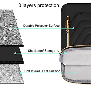 MOSISO Laptop Shoulder Bag,15-15.6 inch Computer Bag Compatible with MacBook Pro 16, HP, Dell, Lenovo, Asus Notebook,Messenger Briefcase with Front Inverted Trapezoid Quilted Pocket, Black