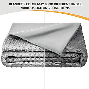 5 STARS UNITED Weighted Blanket Cover – 60”x80”, Grey, Minky Dot | Solid Minky Fleece - Removable Duvet Cover Only