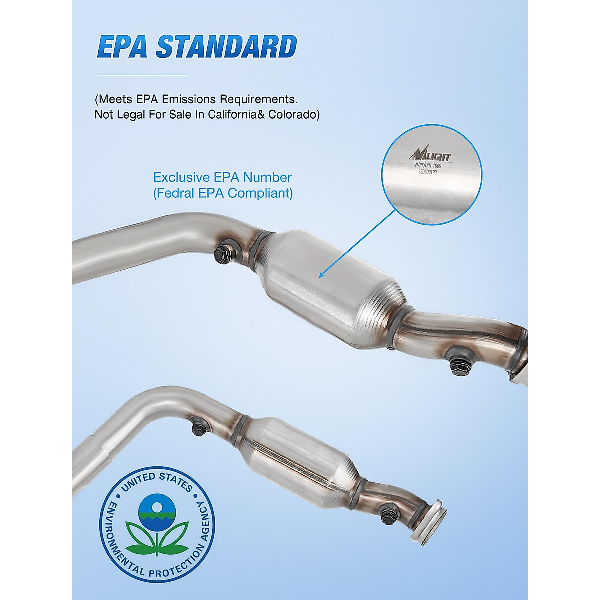 Nilight Catalytic Converter for Ford F250 F350 F450 F550 Super Duty 2005 2006 2007(EPA Standard)