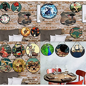 Round Metal Tin Sign Halloween Sign Black Cat Metal Sign Hello Darkness My Old Friends Wall Decoration Halloween Wall Decor for Bar Club Parlor Cafe Store Home 6x6inch