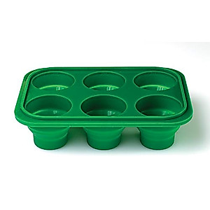 HIC Kitchen Prep-N-Freeze Mini Portion Tray with Lid, Collapsible LFGB Silicone, 2-Ounce Sections