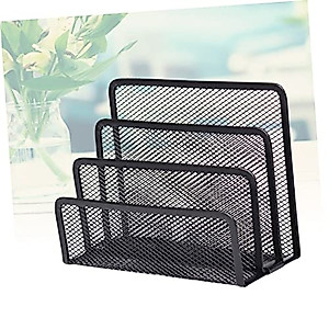 NUOBESTY School Metal Paper Holders Collection Folders Stacking Desktop Record Mail Folder Mesh Countertop Cell Duty Filing Desk Bill Organizer Holder Compartments Rack Letter Tray Home