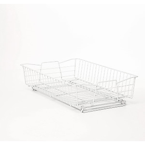 Knape & Vogt Simply Put 14-in W x 5.25-in H Metal 2-Tier Pull Out Cabinet Basket, 14 Inch, White Powder Coated Finish