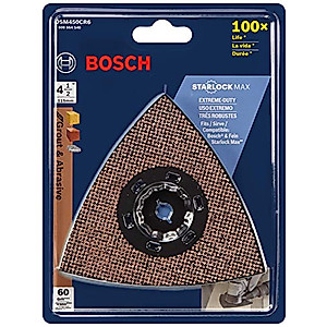 BOSCH OSM450CR6 StarlockMax Oscillating Multi-Tool Carbide 60 Grit Delta Sanding Pad