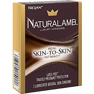 Trojan Natural Lamb Lubricated Condoms (3 Condoms)
