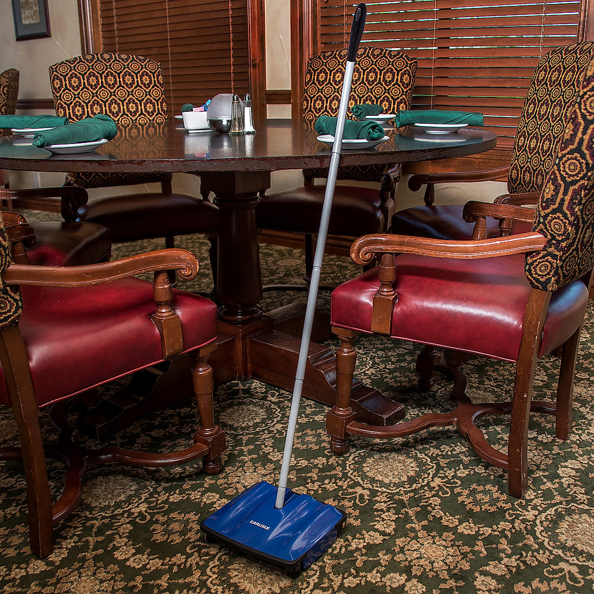 Carlisle FoodService Products 3639914 Duo-Sweeper Multi-Surface Cordless Floor Sweeper, 10" Sweeping Path