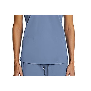 V-Neck Jogger Scrubs for Women Set 7 Pocket 4-Way Stretch Elements EL9935 (Ceil Blue, Medium)