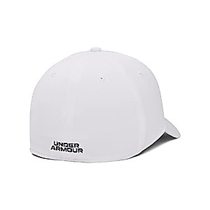 Under Armour Men's Standard Blitzing Cap Stretch Fit, (100) White / / Black, Small/Medium