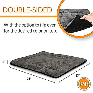 K&H Pet Products Self-Warming Pet Pad Thermal Cat and Dog Warming Bed Mat Gray/Black 21 X 17 Inches