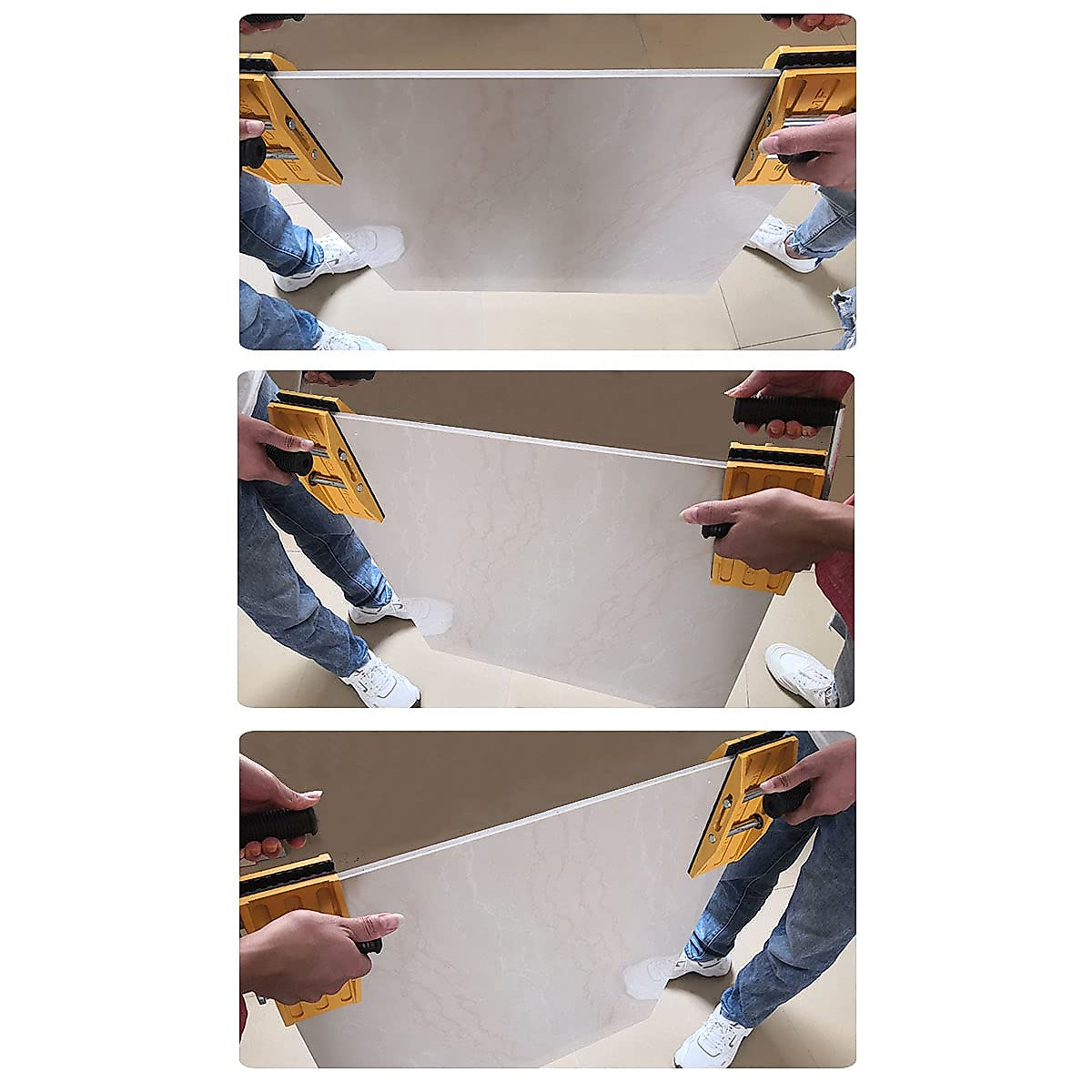 E-Found 2PCS Doubld Handed Carrying Clamps,2.36 inch Granite Stone Panel Carriers Lifing Tools for Granite Stone Quartz Worktops Slabs Marble with Rubber-lined 770lbs Moving Glass Clamp