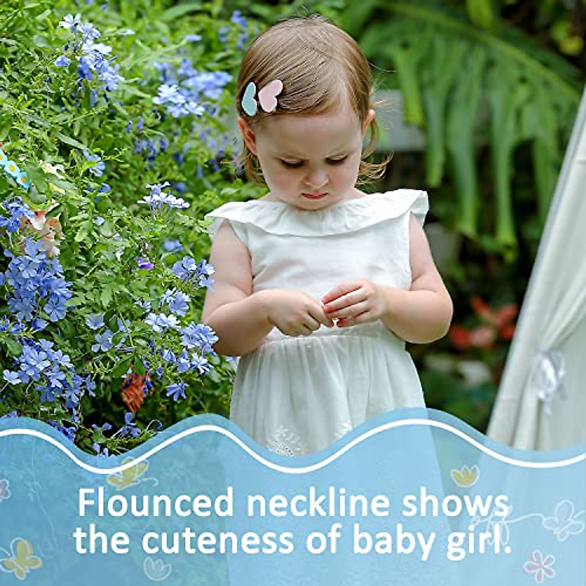 Zanie Kids Toddler Girl Dress Backless Baby Infant Ruffle Sleeve Playwear Bowknot Outfits Summer White 18-24 Months