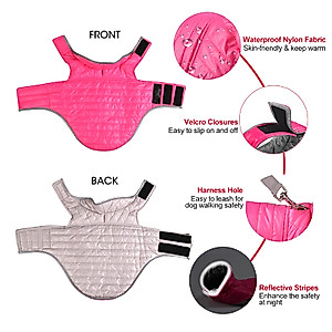 Dogcheer Dog Winter Coat Reversible, Lightweight Pet Jacket Warm Vest, Reflective Dog Clothes for Cold Weather, Waterproof Outdoor Puppy Puffer Jacket Apparel for Small Medium Large Dogs