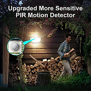 seebest 252 LED Solar Outdoor Lights Wireless Motion Sensor Lights with 3 Working Modes, Waterproof Upgraded Solar Security Lights, Solar Powered Wall Light for Fence, Garden, Garage(2 Pack)