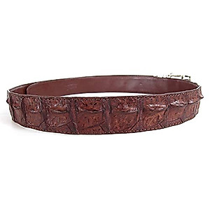 Julie Genuine Real Backbone Crocodile Skin Leather Men's Brown Belt 48"