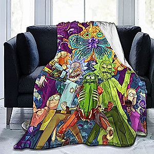 NiYoung Anime Blanket Ri-ck and Mor-ty Ultra Soft Flannel Fleece Cartoon Throw Blankets Home Decor Bedding Couch Sofa for Kids Adults Gift (60x80 inch, Color 10)
