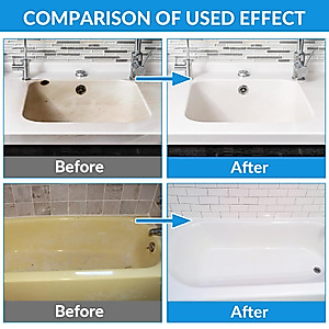 BEKOMN Tub and Tile Spray Paint White,450ml,Aerosol Bathtub Refinishing Kit for Porcelain Ceramic Fiberglass, DIY Resurfacing Bathroom Tile Sink Countertop