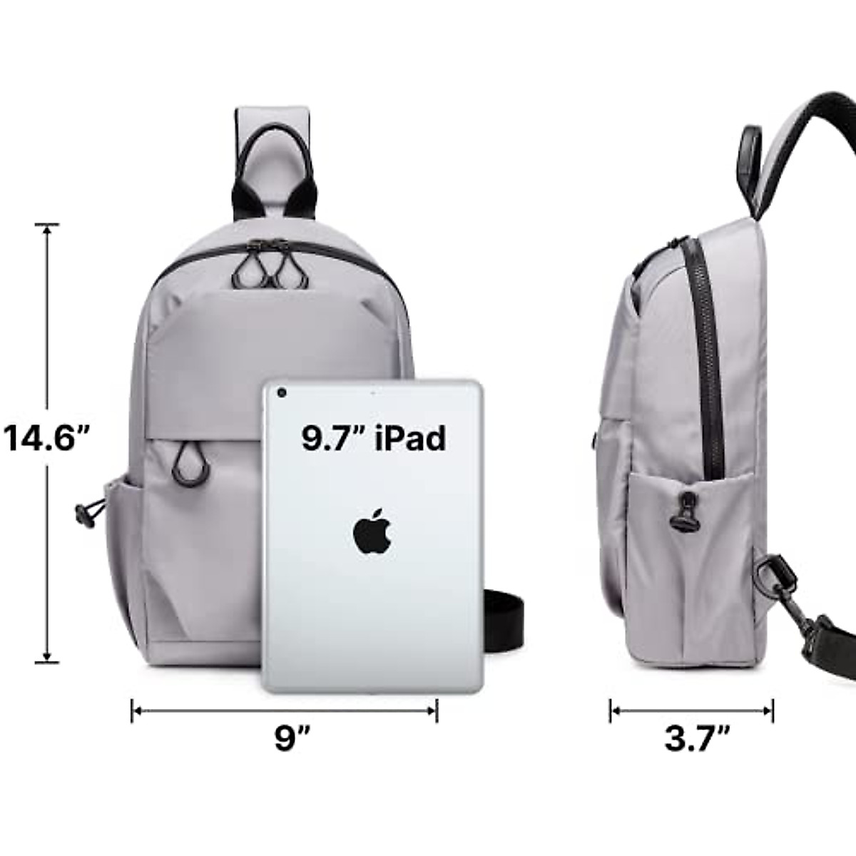 CANTLOR Men Small Sling Bag Crossbody Backpack Travel Daypacks Chest Pack Lightweight Outdoor Shoulder Bag One Strap