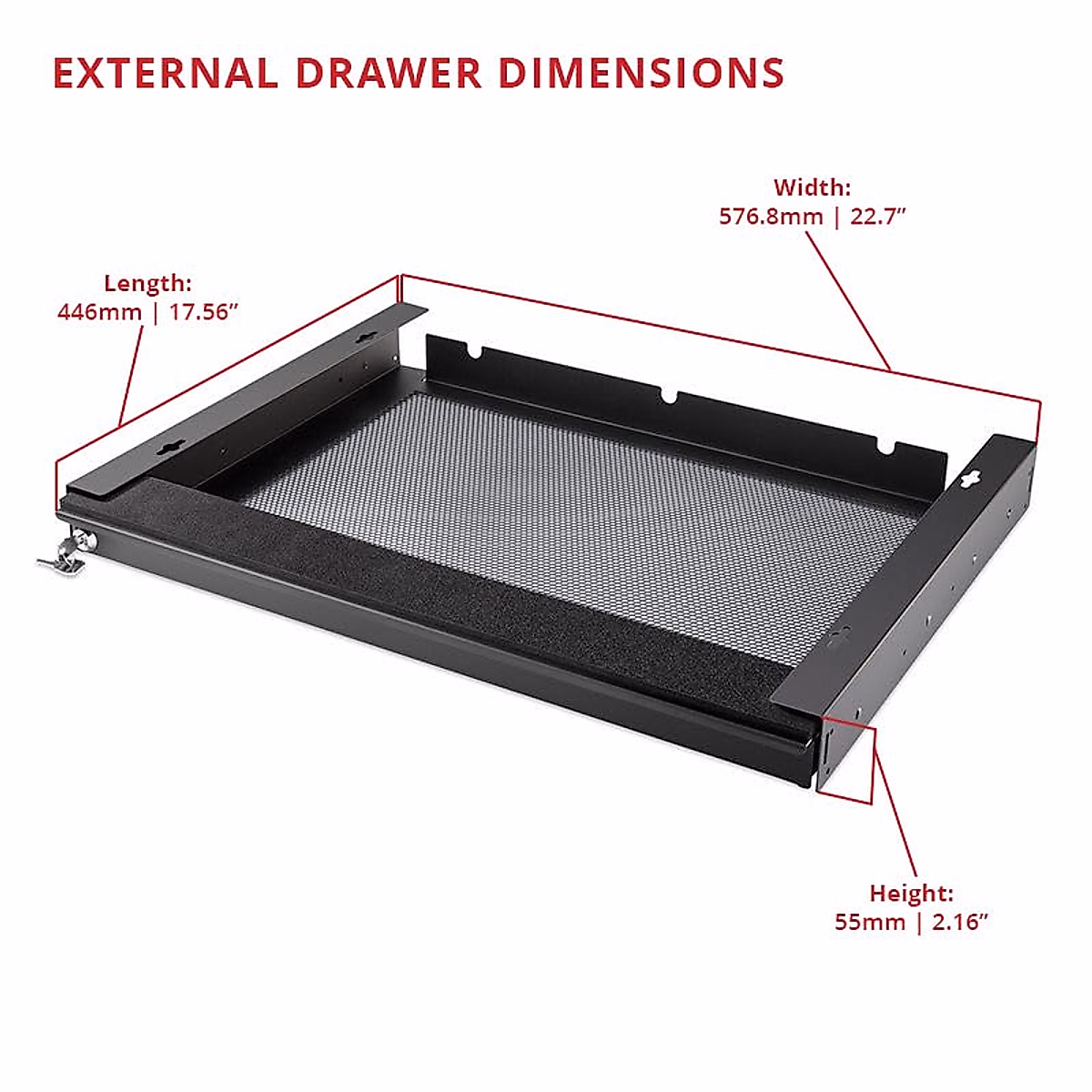 Penn Elcom Under Desk Laptop Drawer, Lockable, for 20” Laptops - Premium Sliding Security Drawers - Model EX-6171B