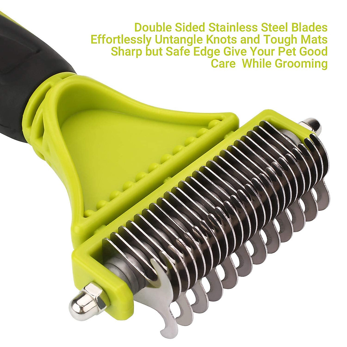 Pecute Pet Dematting Tool 2 Pack - Double Sided Undercoat Rake & Dematting Comb for Detangling Matted or Knotted Undercoat Hair, Great for Medium or Long-haired Dogs & Cats