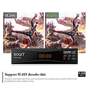 Koqit V5H H.265 Free To Air FTA Satellite Receiver DVB-S2 Satellite TV Receiver HEVC DVB S2 Galaxy 19 Receivers Sat DVB Finder Meecast Biss PVU YouTube TV Decoder DVB2IP Box