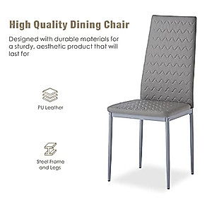 paonne Round Dining Table Set for 4, Glass Round Kitchen Table and Chairs for 4, 5-Pieces Table with Chair Set