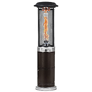 BALI OUTDOORS Propane Patio Heater, Stainless Steel Standing, 36,000 BTUs Portable Commercial Outdoor Gas Patio Heater with Glass Tube for Deck, Garden and Porch