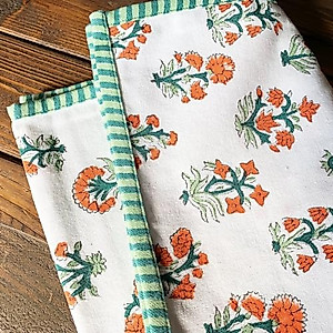 FURBISH Delphi Tea Towels - Handmade Kitchen Towels for Drying Dishes, Cooking & Baking, Colorful Hand Towels for Bathroom, 100% Sustainable Cotton, 27" x 19", Set of 2