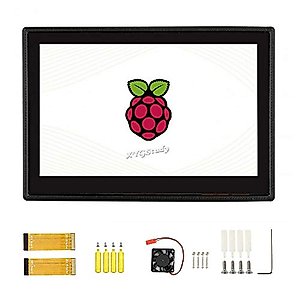 XYGStudy 4.3inch Capacitive Touch Display LCD for Raspberry Pi 4, with Protection Case Cooling Fan Screen Resolution 800×480 IPS Wide Angle MIPI DSI Interface, Supports Pi 4B Driver Free