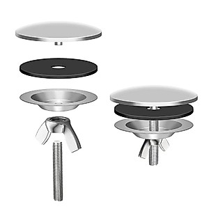 KIBBEH 2 Pcs Sink Hole Cover for Kitchen Stainless Steel Faucet Hole Cover,Sink Plug Stopper Kitchen,Blanking Metal Plug(Silver)…