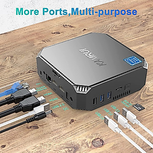 KAMRUI Mini PC,Windows 10 pro 8GB RAM 256GB SSD Micro Desktop Computers, Supports 4K HD Dual Screen/2.4G +5G WiFi/Gigabit Ethernet/BT 4.2 Small Form Factor Computer For Office/Remote Work/Home Theater