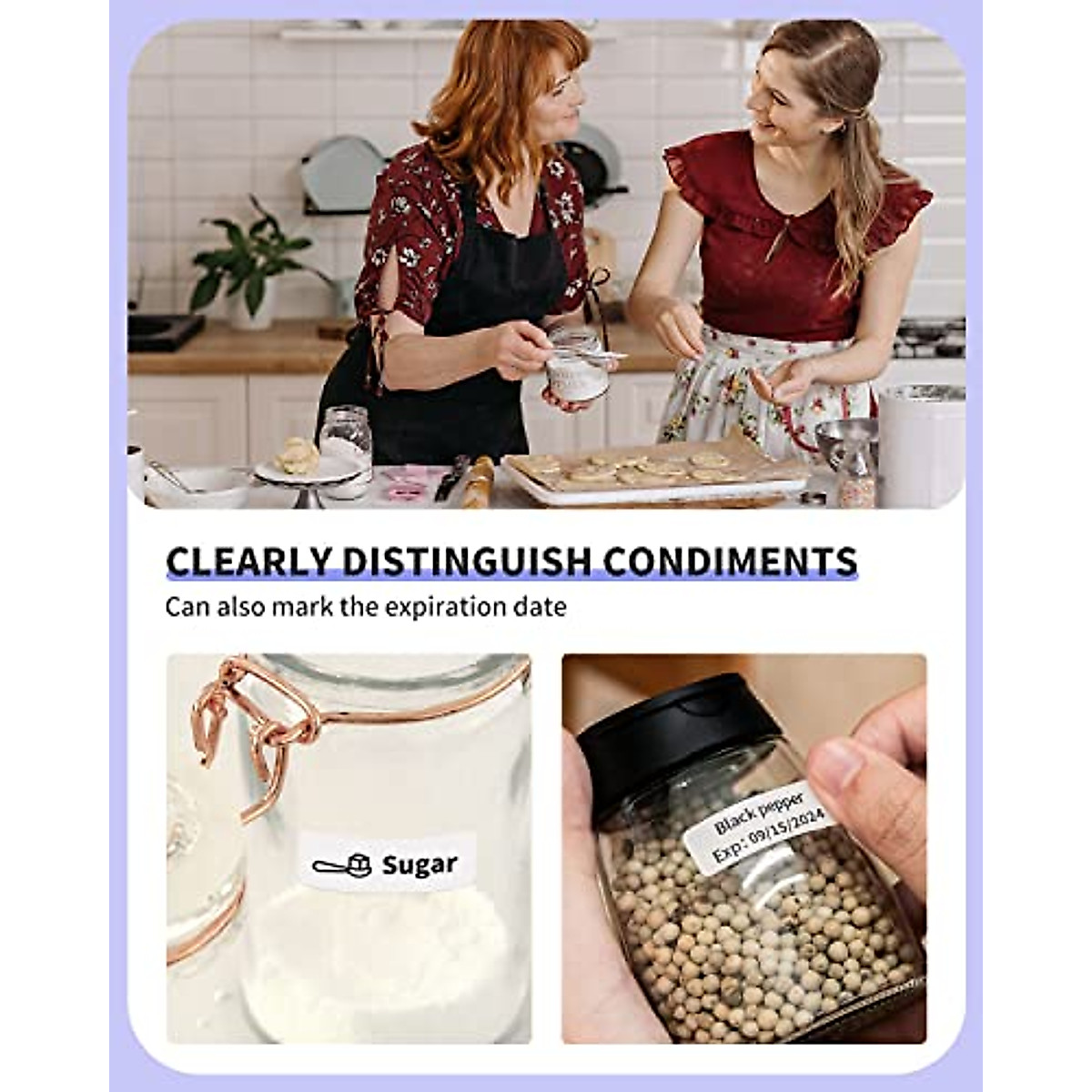 Phomemo Label Makers, D30 Portable Label Printer, Sticker Printer Ideal for School Supplies, Home&Office, Inkless Label Maker Machine with Tape, Multiple Font Styles & Templates, Purple