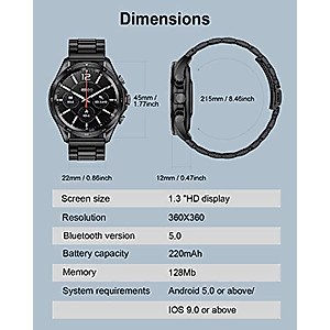 LIGE Smart Watch for Men(Answer/Make Calls), 1.32" Fitness Tracker with Heart Rate Sleep SpO2 Monitor,IP67 Waterproof,Activity Trackers and Smartwatches for iOS and Android Phones(All Black)