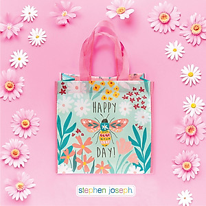 Stephen Joseph, Medium Recycled Gift Bag with Handles, Kids,Reusable Birthday Party ,Shopping Bag