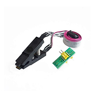 ACEIRMC SOIC8 SOP8 Flash Chip IC Test Clips Socket Adpter Programmer BIOS + CH341A 24 25 Series for EEPROM Flash BIOS USB Programmer Module (Single Clip + USB)