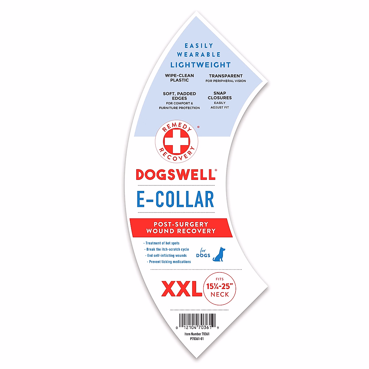 DOGSWELL Remedy + Recovery E-Collar E-Collar, XXL, Clear (Packaging May Vary)