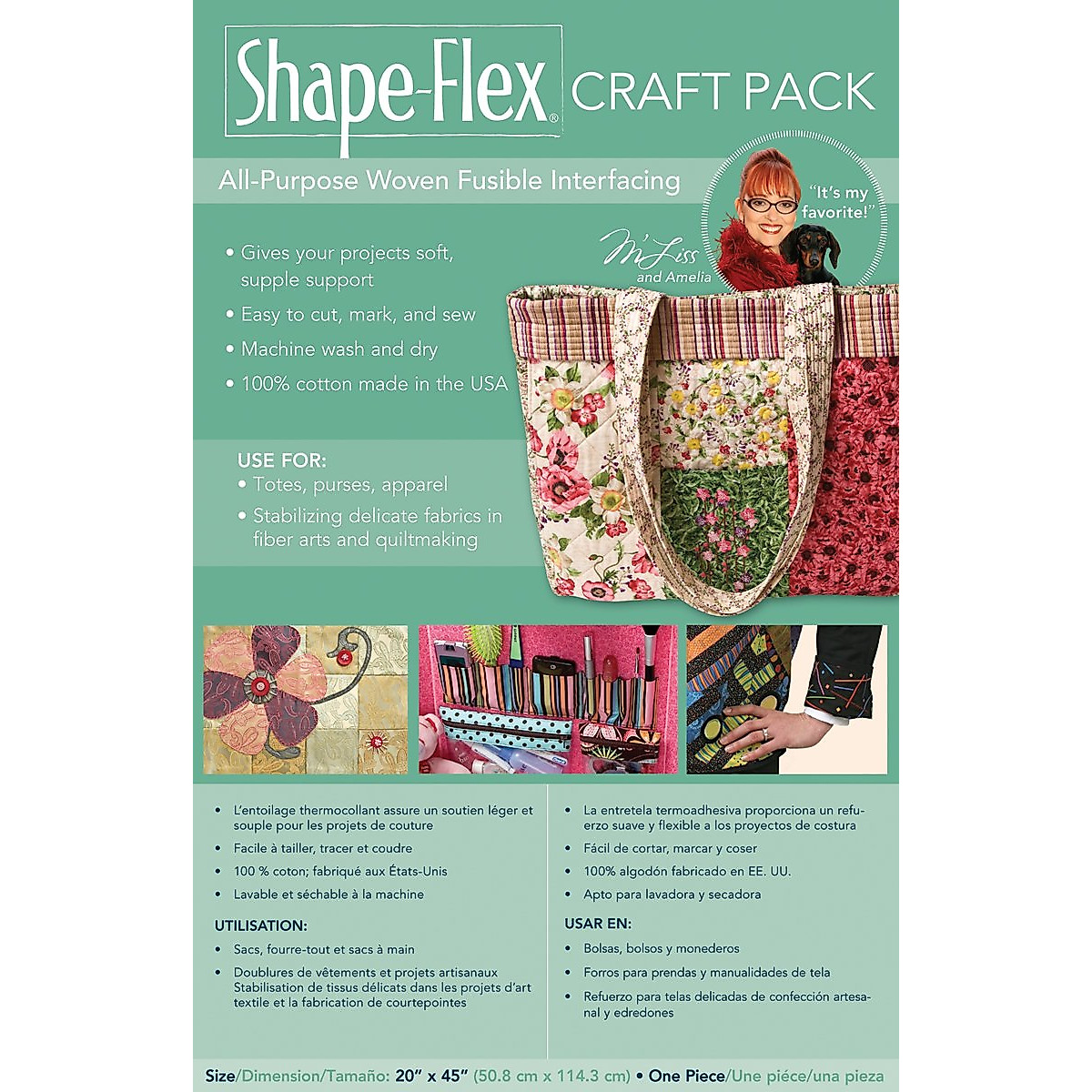 C&T Publishing Shape-Flex Craft Pack All-Purpose Woven Fusible Interfacing-20 X45 1/Pkg