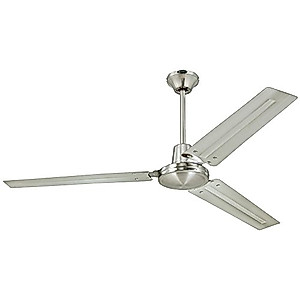 Westinghouse Westinghouse 7861400 Industrial 56-Inch Three Indoor Ceiling Fan, Brushed Nickel Steel Blades