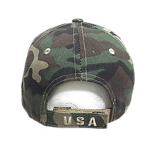 Aesthetinc Patriotic American Eagle and American Flag Baseball Cap USA 3D Embroidery (Military Camo)OS