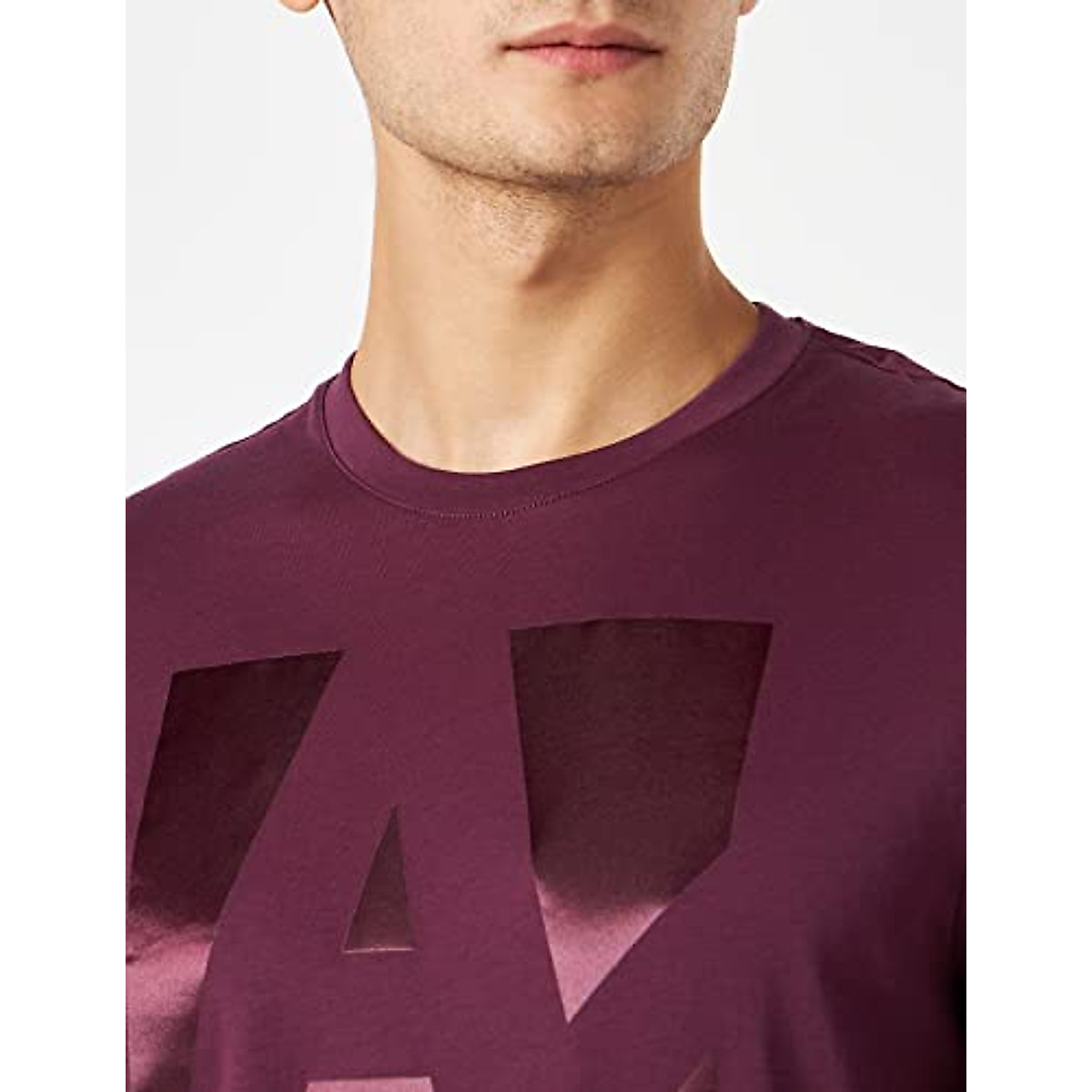 A|X ARMANI EXCHANGE Men's Silky Large Logo T-Shirt, Grape Wine, S