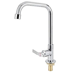 Water Faucet,360 Degree Swivel Spout Kitchen Sink Faucet Cold Water Mixer, Modern Lead-Free Commercial Bar Sink Faucet fit for 1 hole Single Handle Faucet Anti-Rust