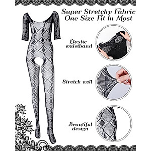12 Pieces Women's Fishnet Lingerie Mesh Bodysuit Lace Smock Lingerie for Women (Fresh Style)
