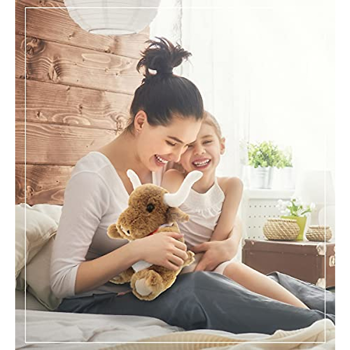 DolliBu Plush Texas Longhorn Stuffed Animal - Soft Plush Huggable Texas Longhorn Plush, Adorable Playtime Plush Toy, Cute Wild Life Cuddle Gifts for Kids & Adults - 8 Inches