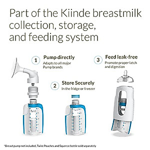 Kiinde Twist Active-Latch Nipples for Breast Milk, Discourages Lazy Latching, Seamless Transition Between Bottle and Breast, Helps Relieve Colic - Slow Flow (2 Pack)