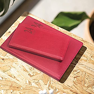 Letts of London Milano Weekly Planner, 12 Months, January to December, 2024, Appointments, A5 Size, 8.25" x 5.875", Red (CTO3XURD-24)