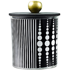 PartyLite Fig Fatale Monochrome Jar Candle – Elegant Black & White Design, Premium Fig & Vanilla Fragrance, Romantic Fruity Blend, 40-60 Hours Burn Time